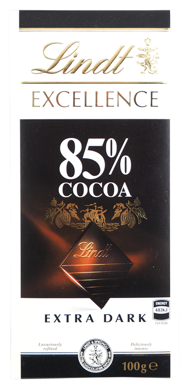 LINDT 85% COCOA EXTRA DARK CHOCOLATE 100g : Fruitologist